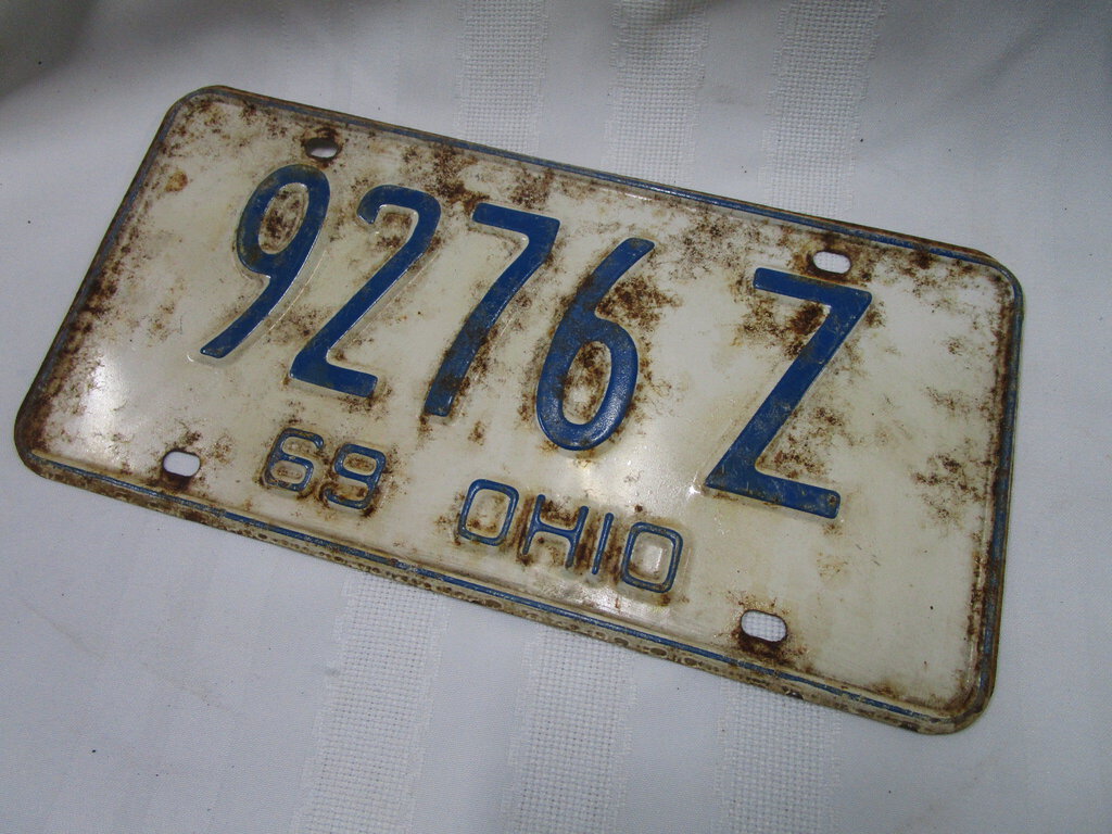 1969 Ohio Automobile License Plate Tag 9276Z – Standpipe Antiques