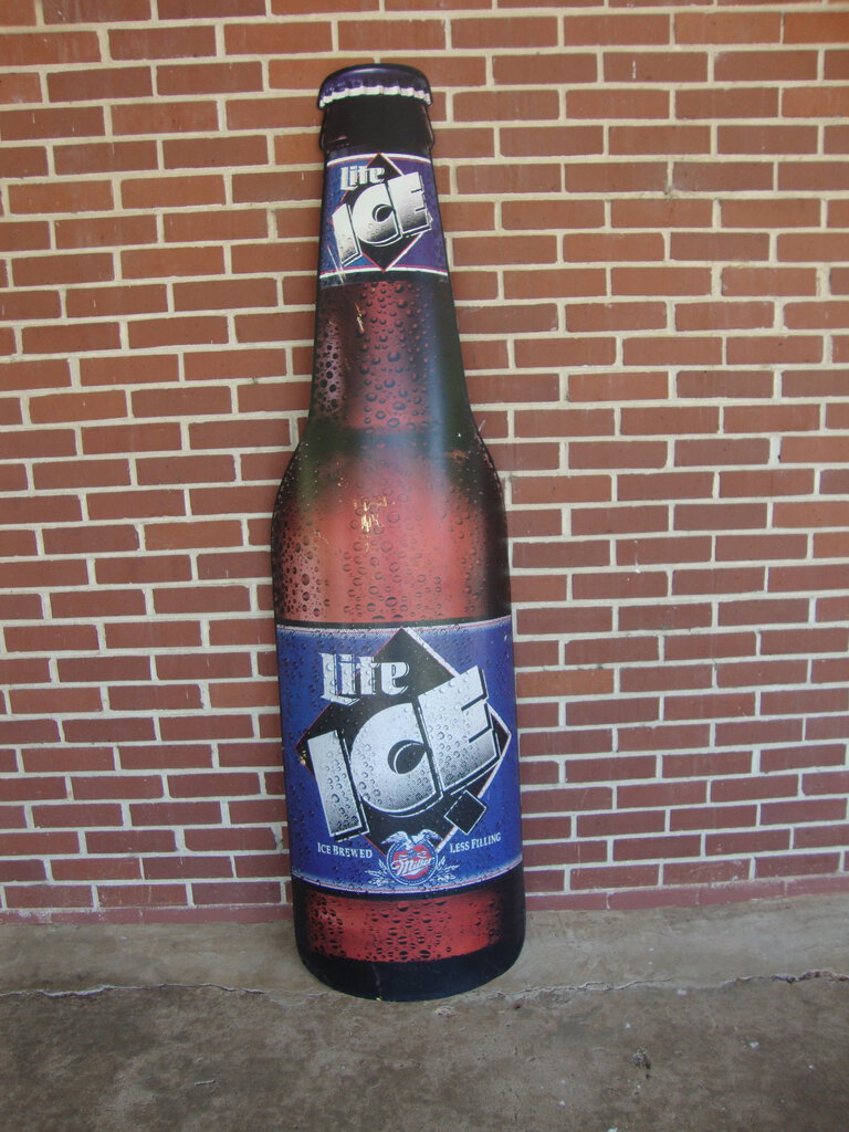 Vintage Miller Lite Ice Metal 6 Foot Bottle Distributor Sign ...