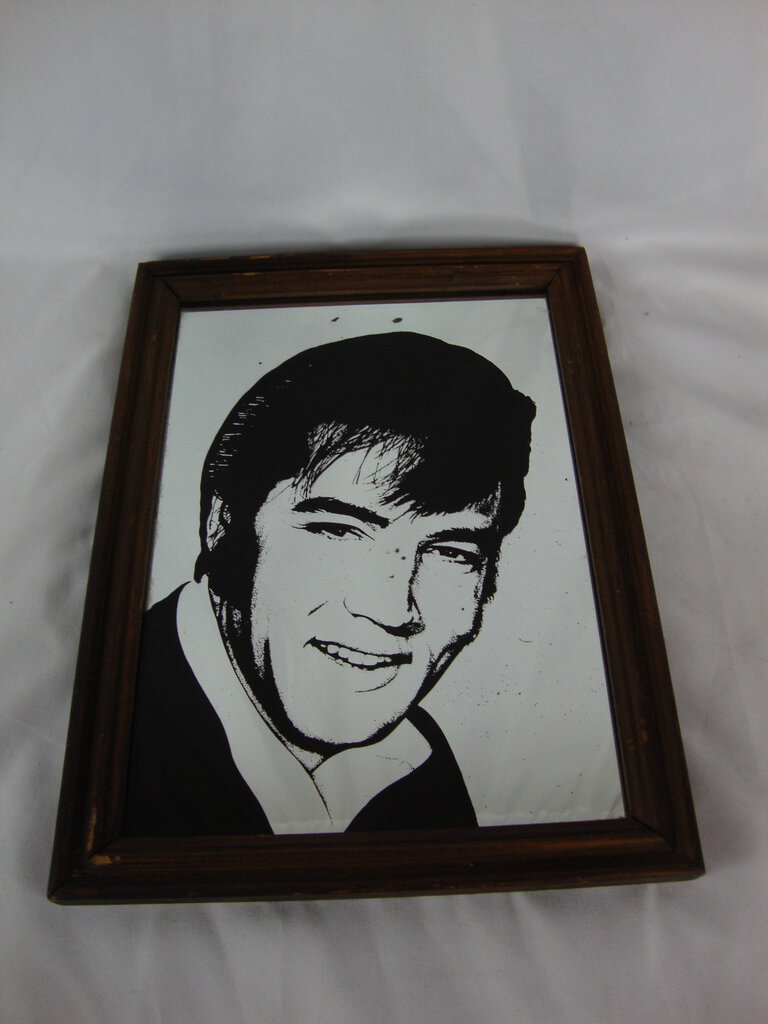 1970's Elvis Presley Wood Frame Mirror with Elvis Head – Standpipe Antiques