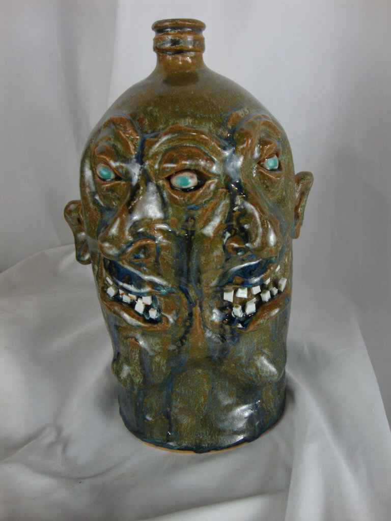Marvin Bailey Skinny Double Face 3 Eyed 10 Inch Ugly Face Jug ...