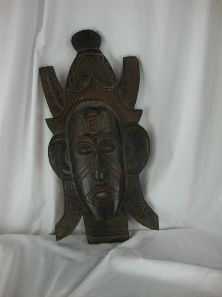 Vintage African Tribal Carved Wood Mask Face Wall Decor – Standpipe ...