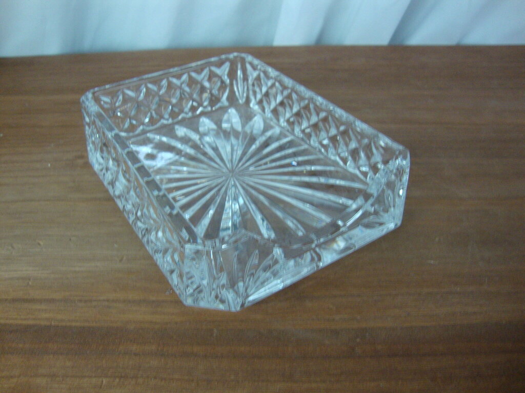 Vintage Waterford Crystal Westover Pattern Notepad Memo Desk Holder ...