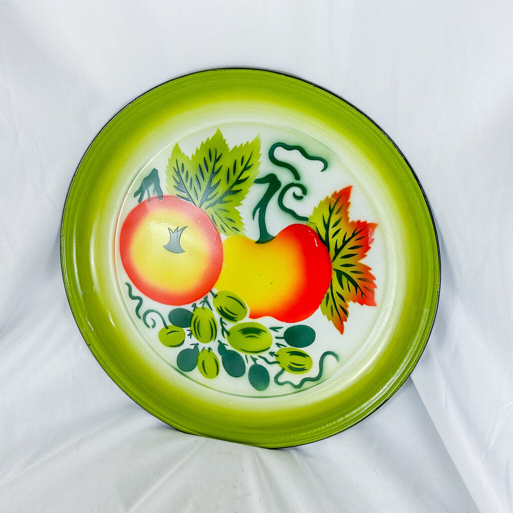 1960s 18-inch Green, Yellow, Orange Enamelware Serving Tray – Standpipe ...