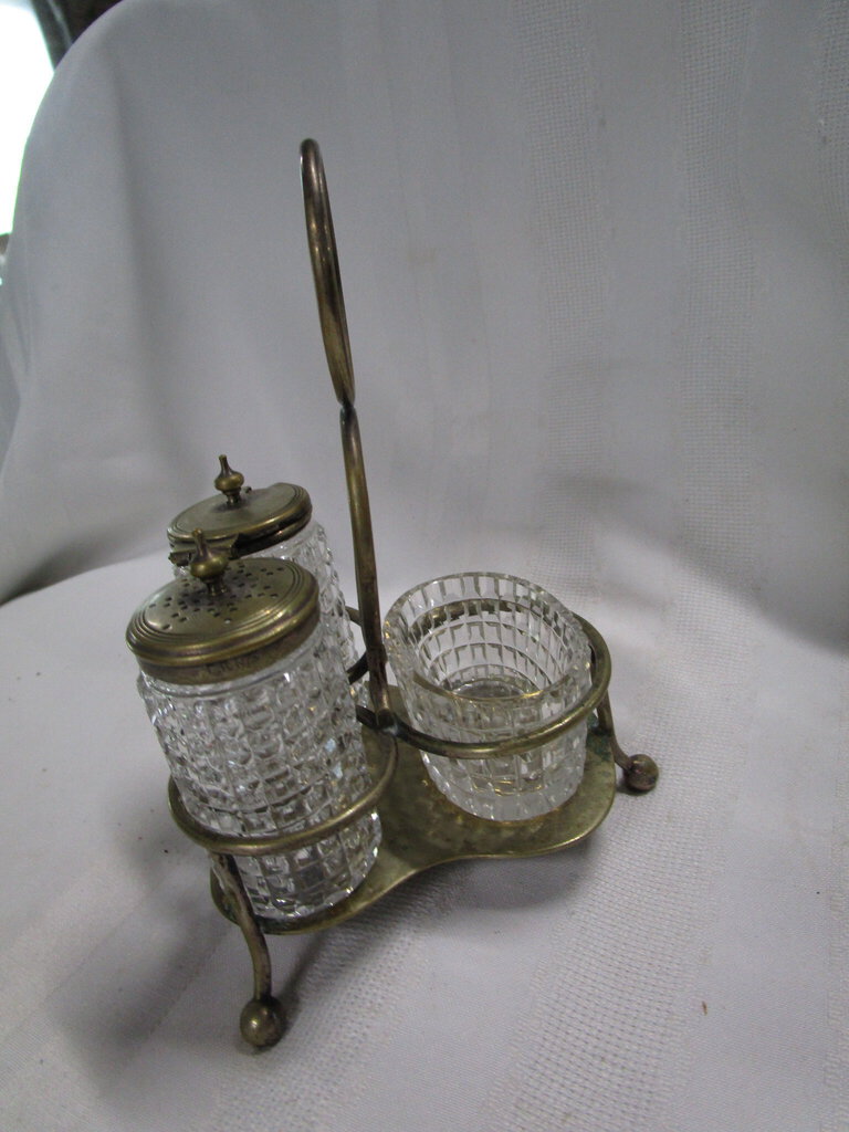 Vintage GB&S Silverplate and Glass Table Condiment Set – Standpipe Antiques