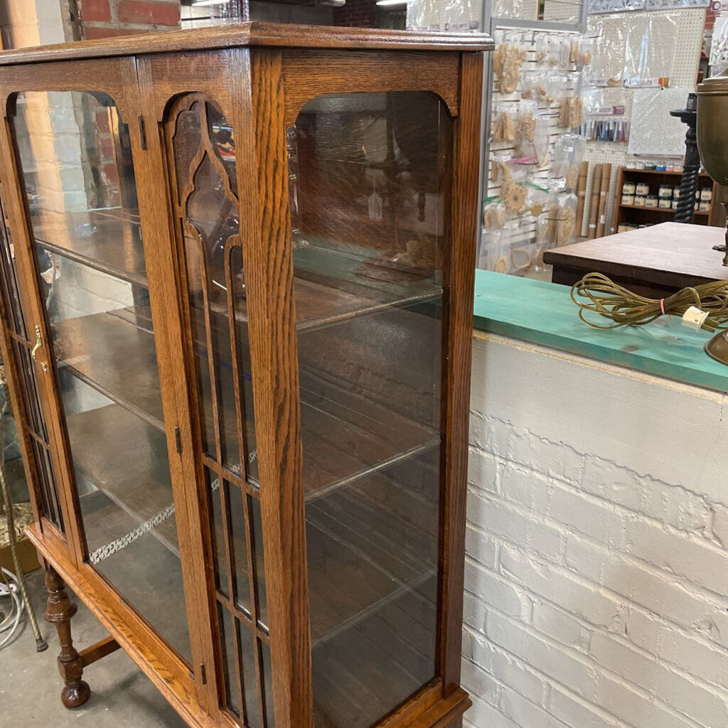 Antique tiger oak china cabinet store